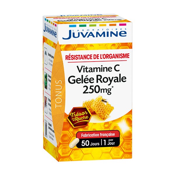 JUVAMINE - COMPLEMENT ALIMENTAIRE VITAMINES C GELEE ROYALE Boite de 50 ...