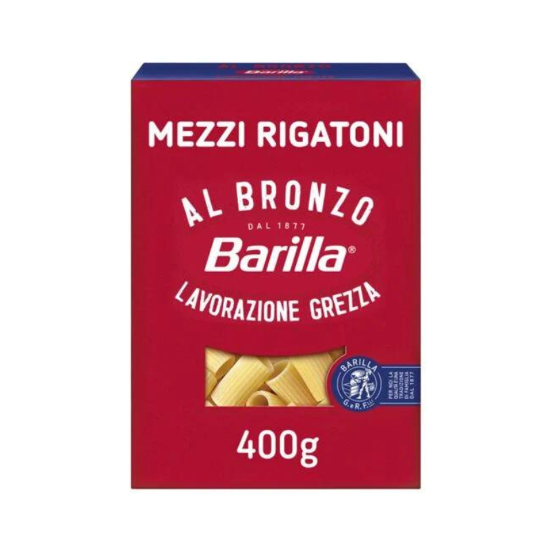 BARILLA - MEZZI RIGATONI AL BRONZO Paquet de 400g - Pâtes, Riz et ...