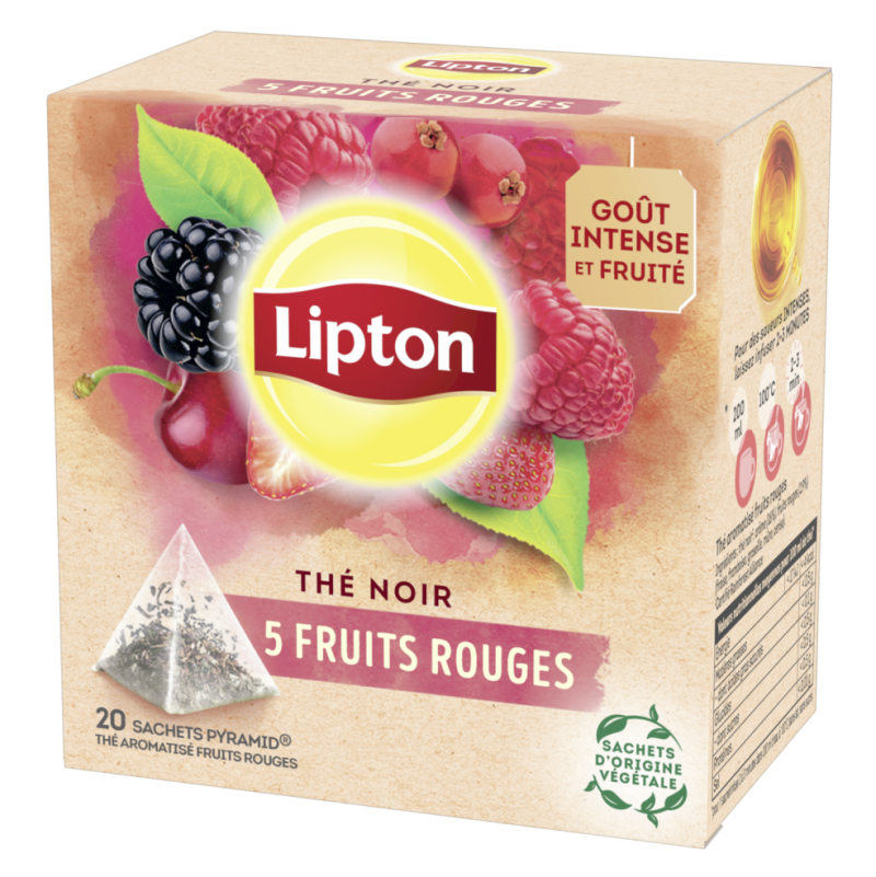 LIPTON - THE 5 FRUITS ROUGES 20 sachets pyramide - Thé et Infusions ...