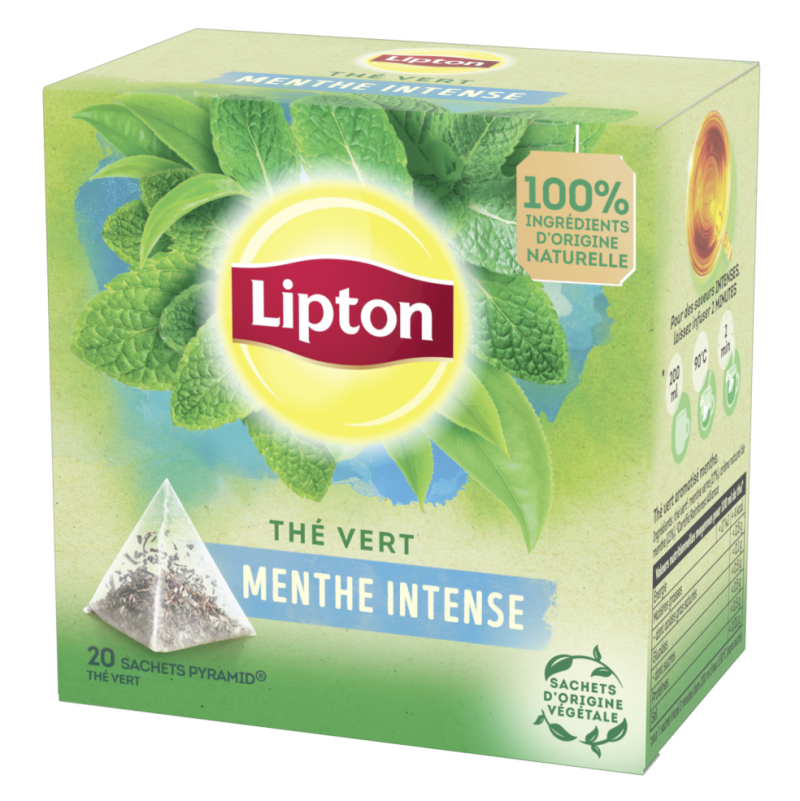 LIPTON - THE VERT MENTHE INTENSE 20 sachets pyramide - Thé et Infusions ...