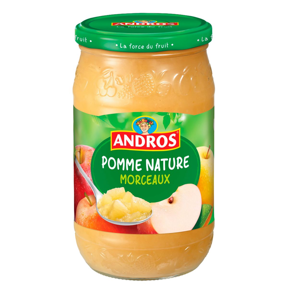 ANDROS - COMPOTE DE POMME NATURE AVEC MORCEAUX Pot de 740g - Compotes ...