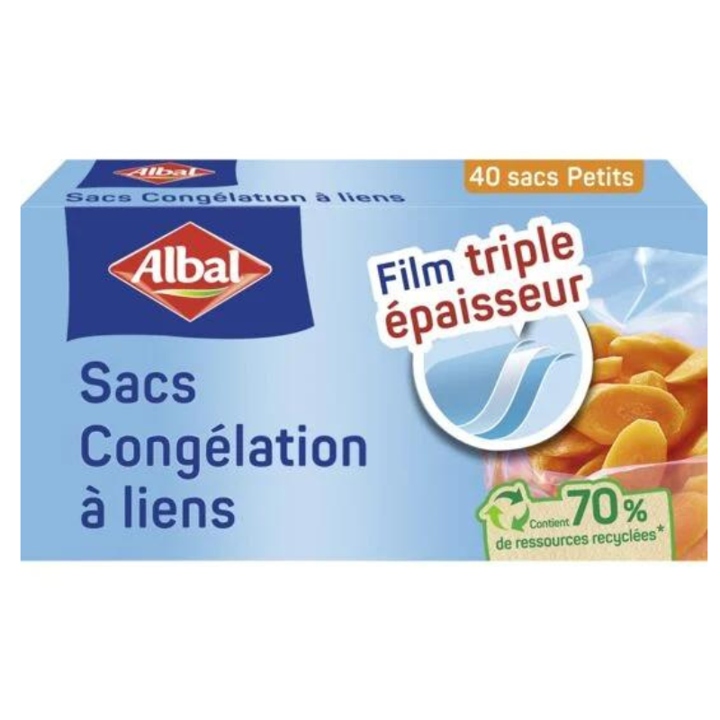 ALBAL - SAC CONGELATION AVEC LIEN 19 X 20cm paquet de 40 - Les ...