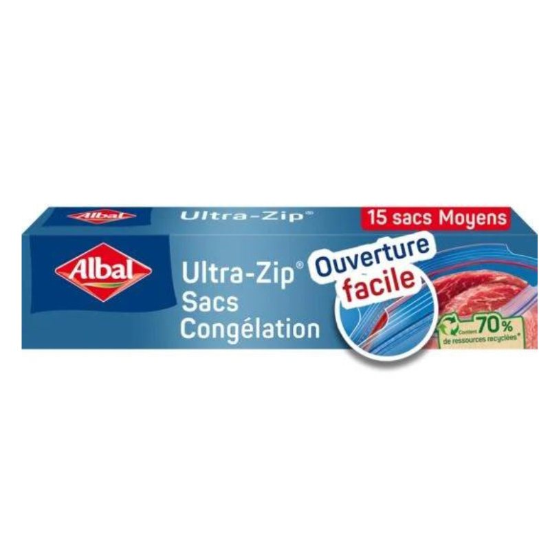 ALBAL - SAC CONGELATION ULTRA ZIP 27 x 24cm paquet de 15 - Les ...