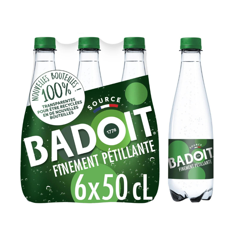 BADOIT - EAU GAZEUSE MINERALE NATURELLE 6 bouteilles de 50cl - Eau ...
