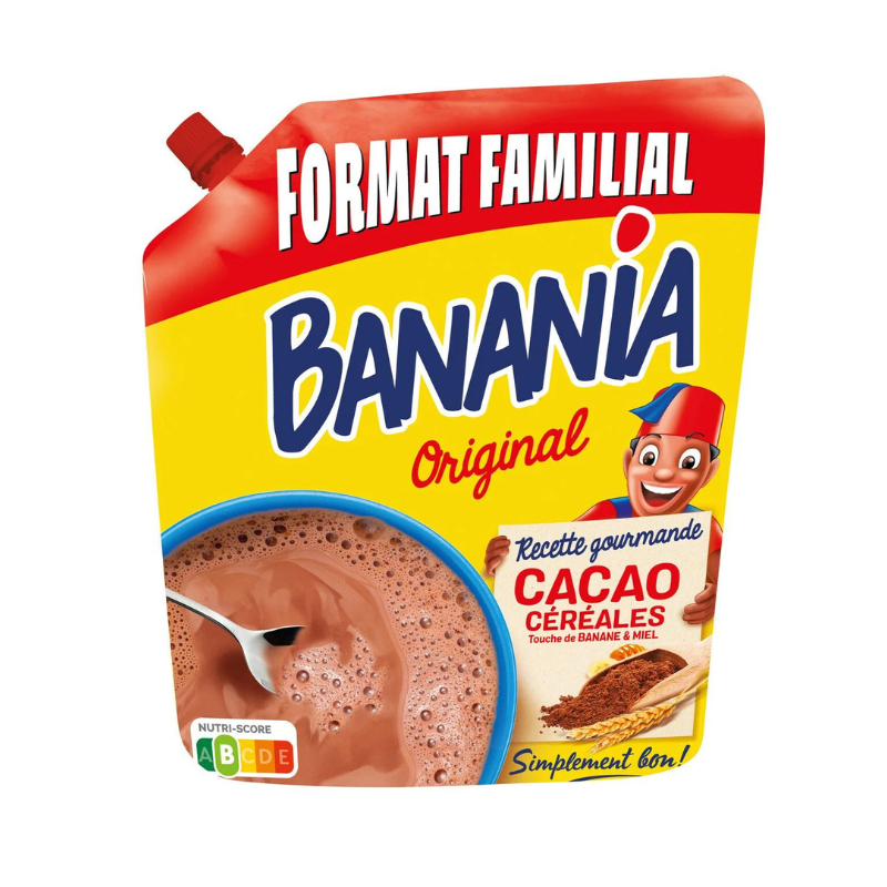 BANANIA - PETIT DEJEUNER INSTANTANE CACAO, BANANE, CEREALES Paquet de 1 ...