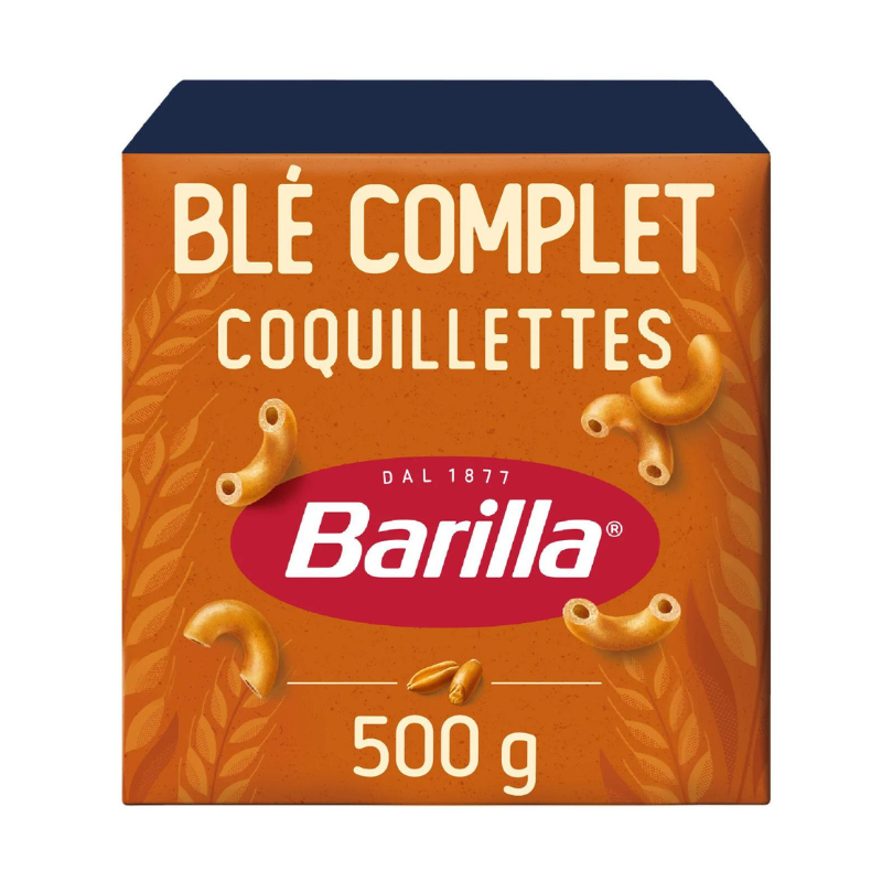 BARILLA - COQUILLETTES INTEGRALE BLE COMPLET Boite de 500g - Pâtes, Riz ...