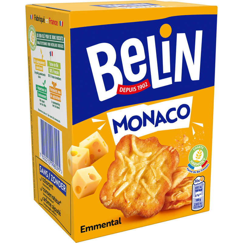 BELIN - BISCUITS APERITIF CRACKERS EMMENTAL MONACO Boite de 100g - Apéritif et Chips/Les ...