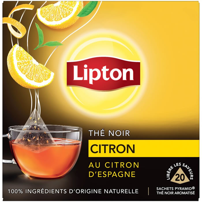 LIPTON - THE NOIR CITRON 20 sachets - Thé et Infusions Vrac, Sachets et ...