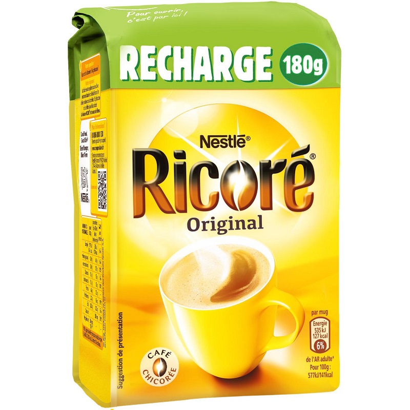 NESTLE - RECHARGE CAFE CHICOREE SOLUBLE ORIGINAL RICORE Paquet de 180g ...