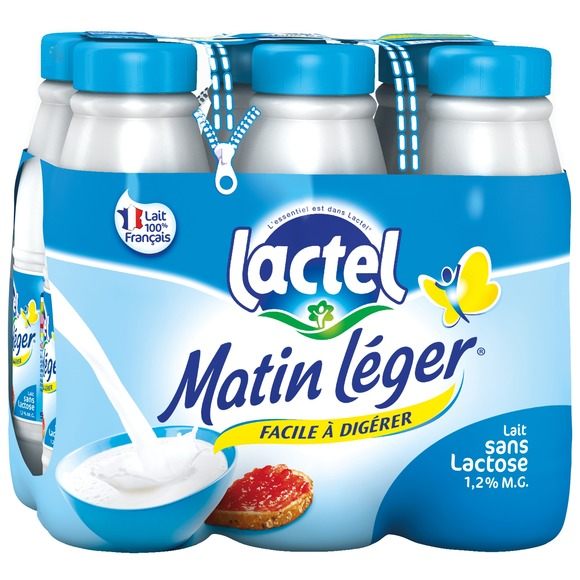 LACTEL - LAIT DEMI-ECREME SANS LACTOSE MATIN LEGER 6 x 50cl - Lait UHT ...