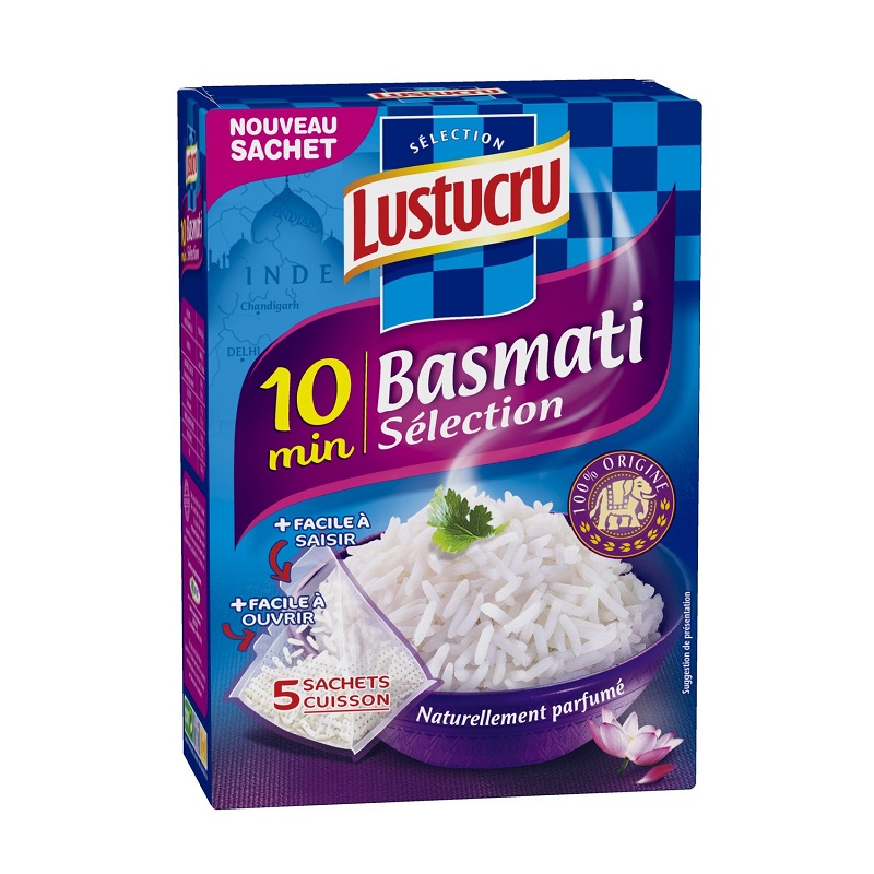 LUSTUCRU - RIZ BASMATI 5 sachets de 90g : 450g - Pâtes, Riz et ...