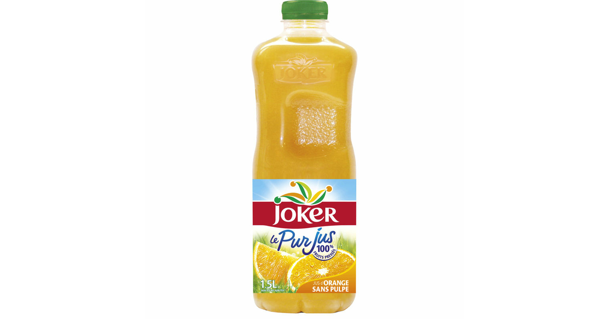JOKER - JUS D'ORANGE SANS PULPE "LE PURJUS" Bouteille de 1.5L - Les Jus ...