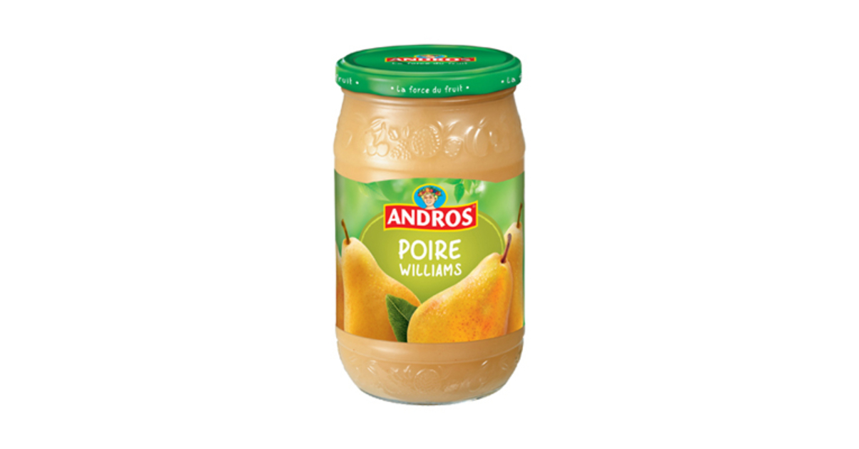 ANDROS - COMPOTE DE POIRE WILLIAMS Pot de 750g - Compotes, Fruits au ...