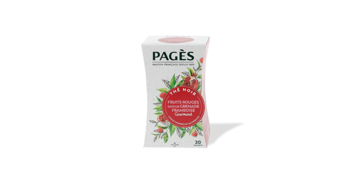 PAGES - THE NOIR FRUITS ROUGES Paquet de 20 sachets - Thé en Sachet ...