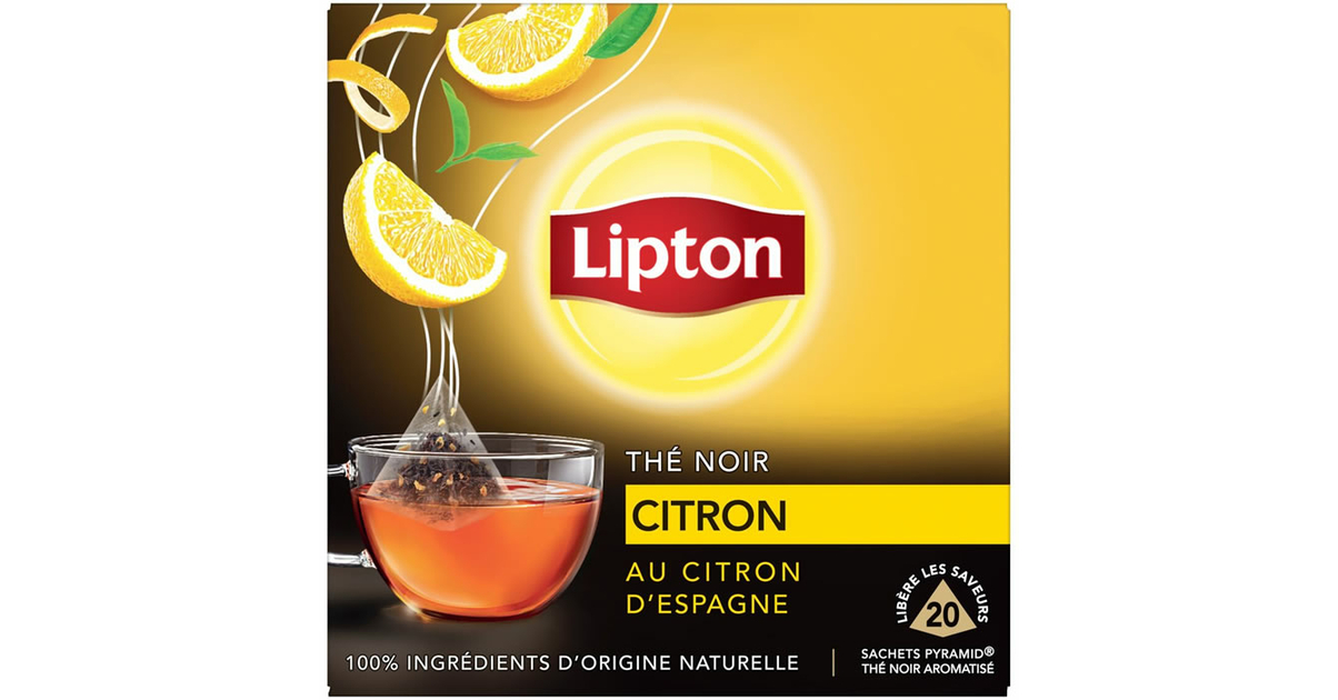 LIPTON - THE NOIR CITRON 20 sachets - Thé et Infusions Vrac, Sachets et ...