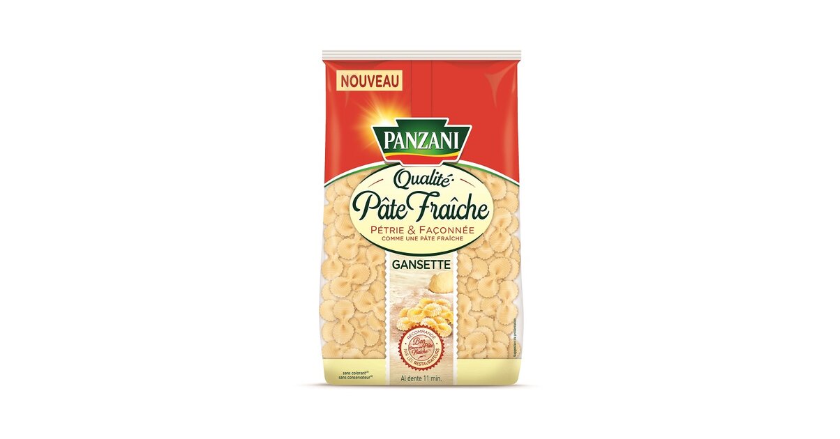 PANZANI - GANSETTE PATES FRAICHES Paquet de 400g - Pâtes, Riz et ...