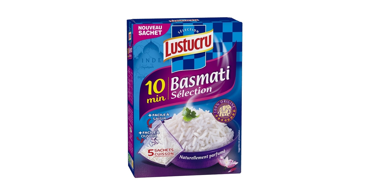 LUSTUCRU - RIZ BASMATI 5 sachets de 90g : 450g - Pâtes, Riz et ...