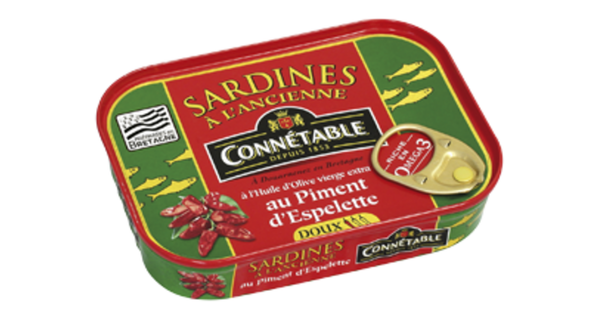 CONNETABLE - SARDINES A L'ANCIENNE AU PIMENT ESPELETTE Boite de 115g ...