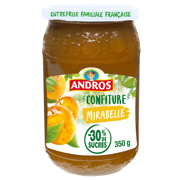 ANDROS - CONFITURE ALLEGEE MIRABELLES Pot de 350g - Petit-Déjeuner ...
