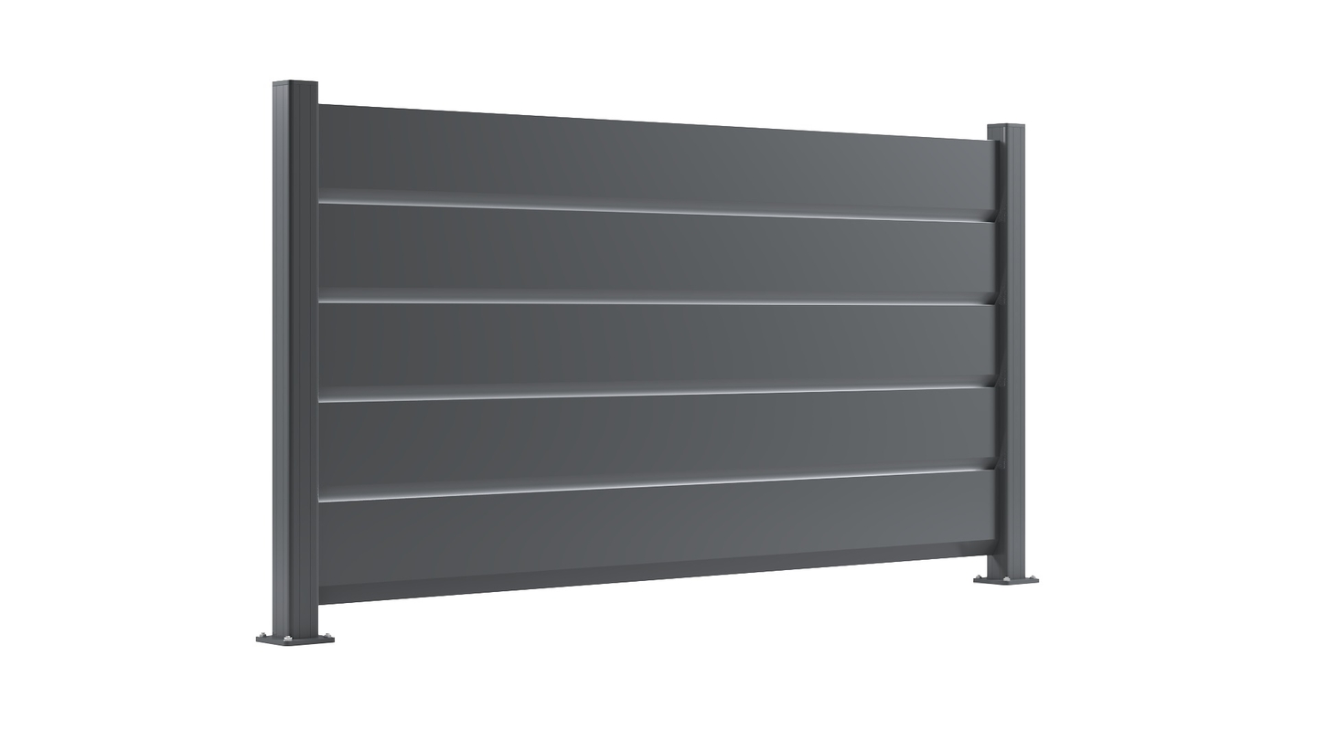 Kit clôture aluminium ARCACHON lames persiennes à sceller