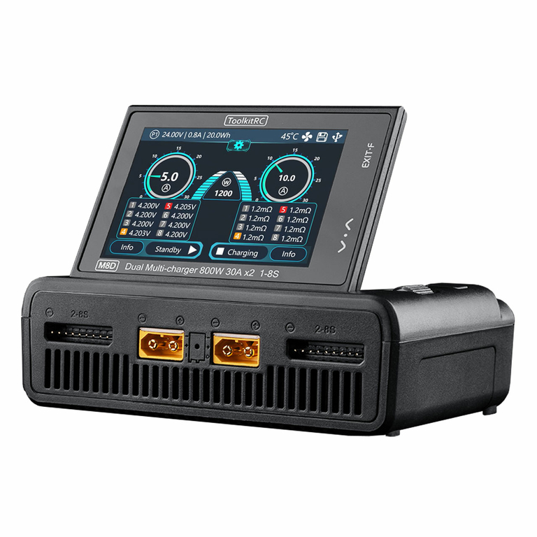 ToolkitRC Chargeur M8D LiPo 1-8S 30A Duo DC 10-49V, TK13000 - Chargeur / Déchargeur/Chargeur ...