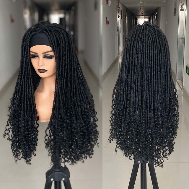 Perruque Dreadlock Synthétique, 26 Pouces, Longue, Ombré, Bandeau Sauna, Tresse au Crochet ...