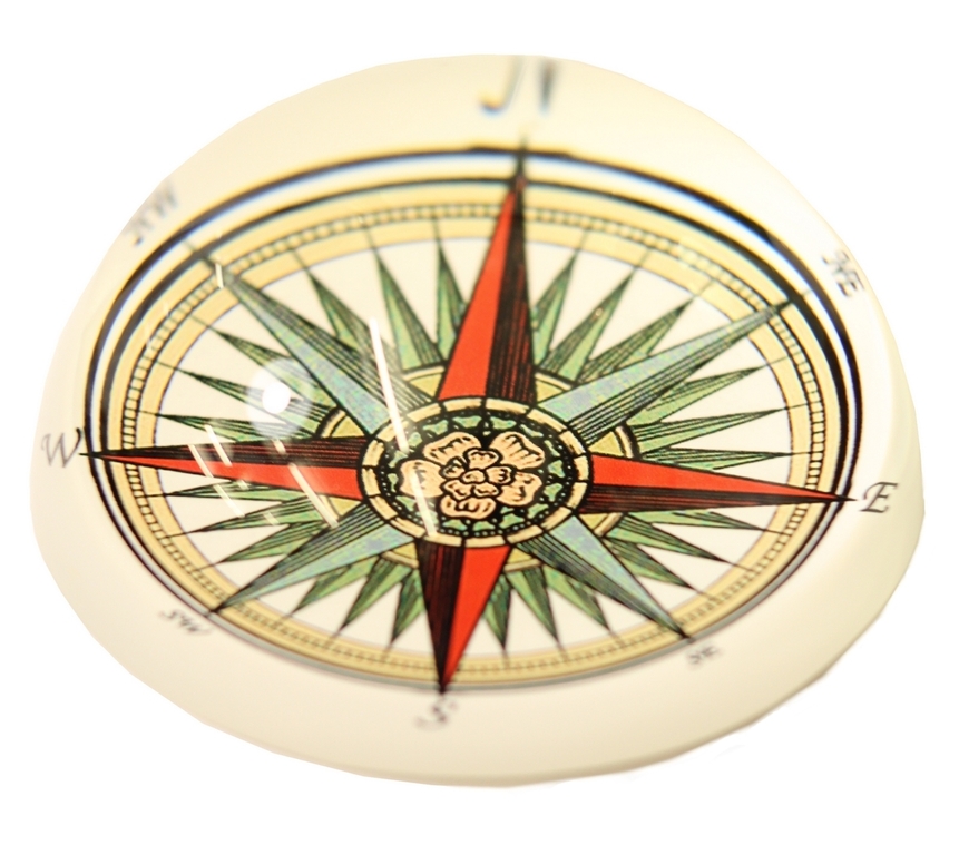 PRESSE PAPIER BOUSSOLE VERT ET ROUGE