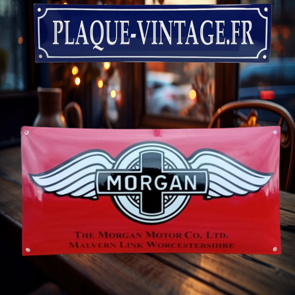 Plaque émaillée Morgan - L'automobile anglaise par excellence