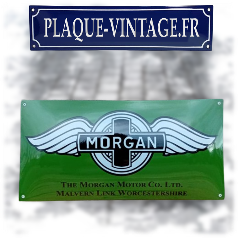 Plaque émaillée Morgan motor - La grande classe à l'anglaise