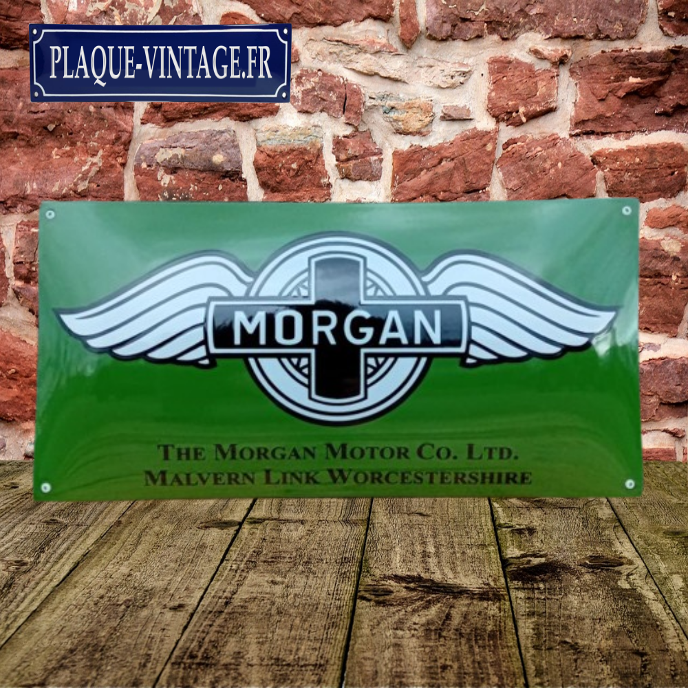 Plaque émaillée Morgan motor - La grande classe à l'anglaise