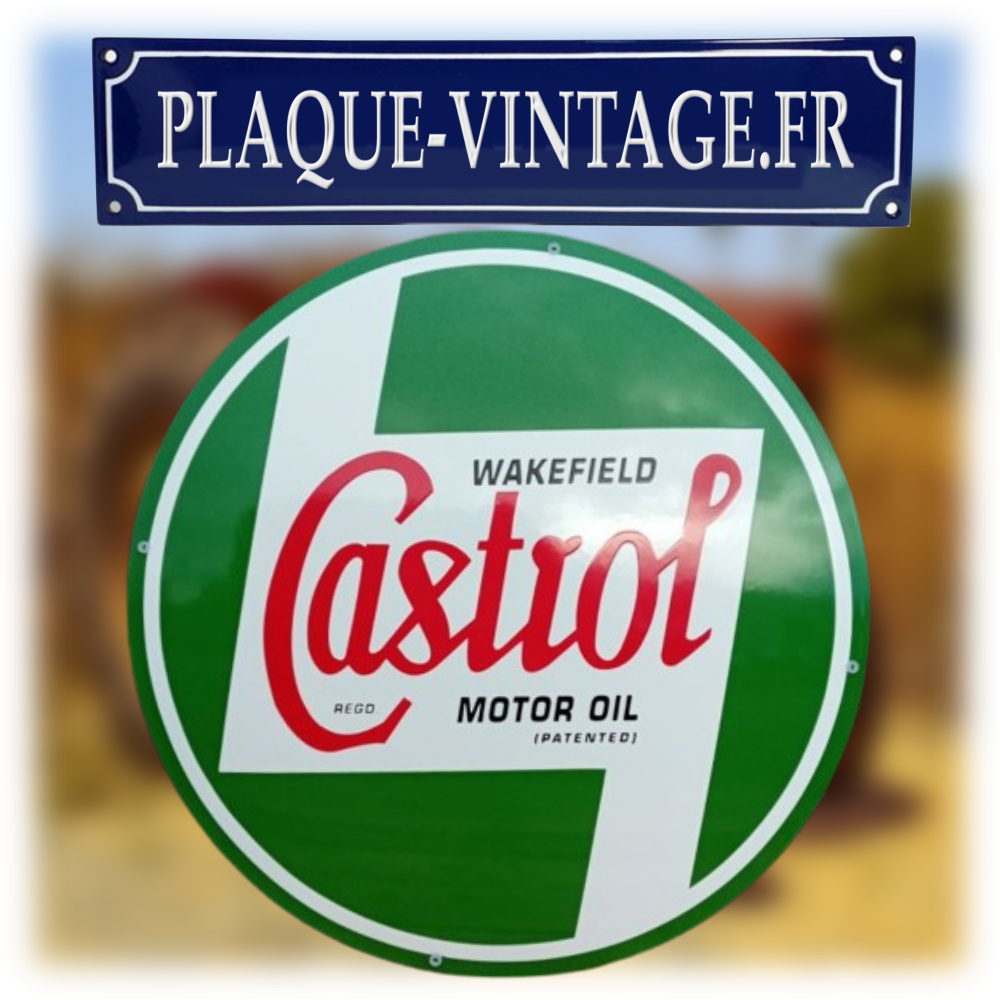 Plaque émaillée Castrol - Déco rétro pour collectionneurs