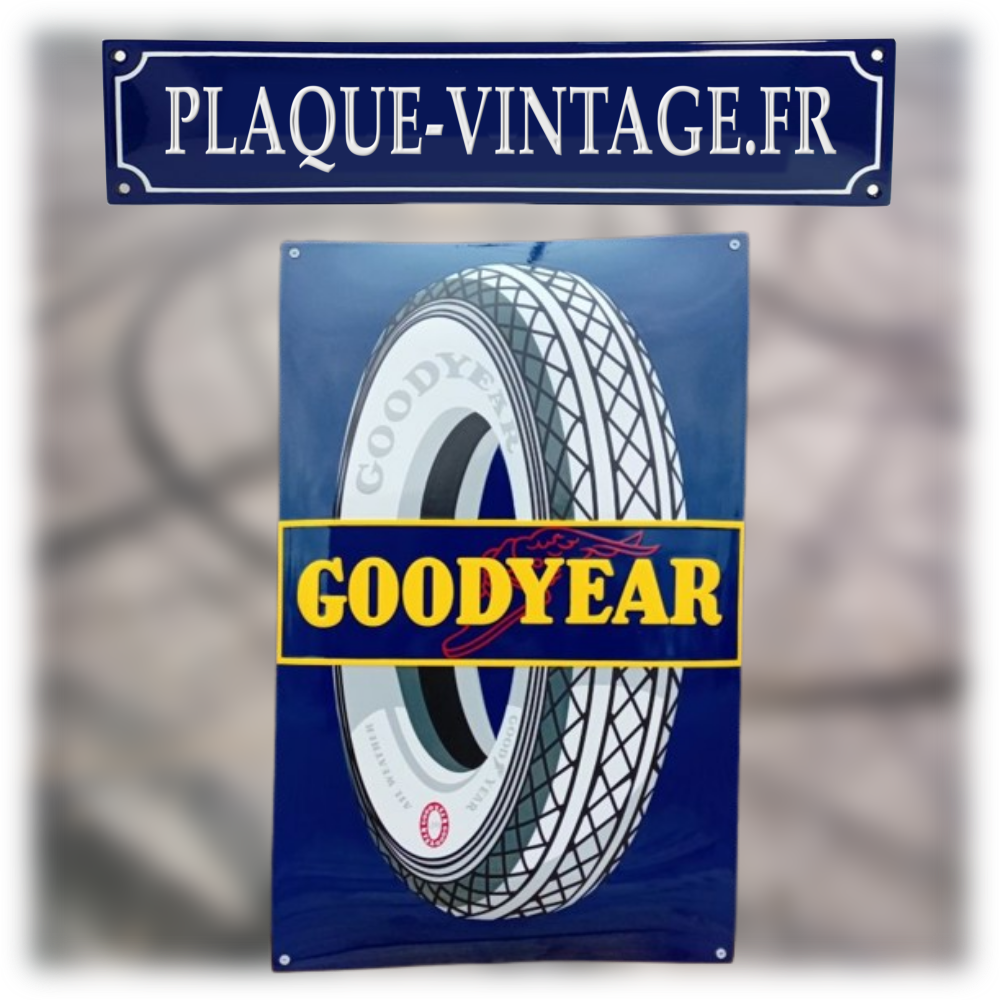 Plaque émaillée Goodyear - Une touche rétro et élégante