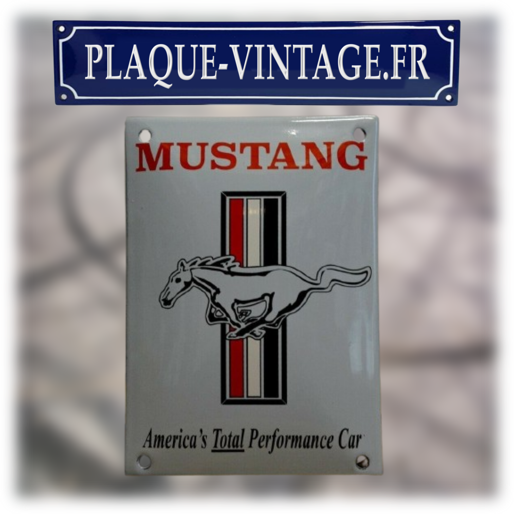 Plaque émaillée Ford Mustang América - Pour passionnés de Mustang