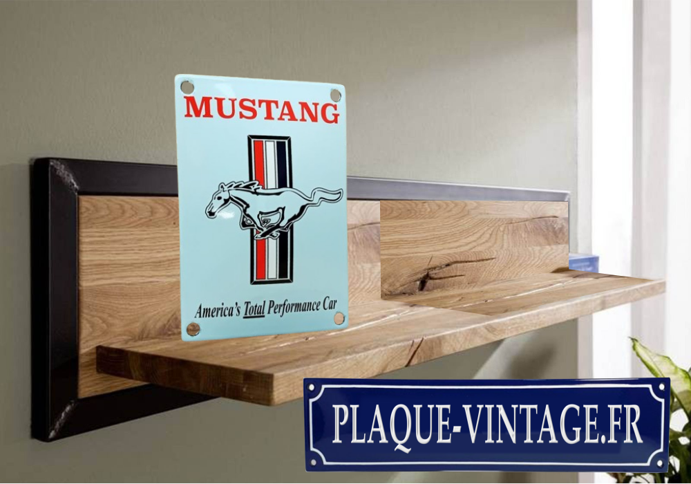 Plaque émaillée Ford Mustang América - Pour passionnés de Mustang