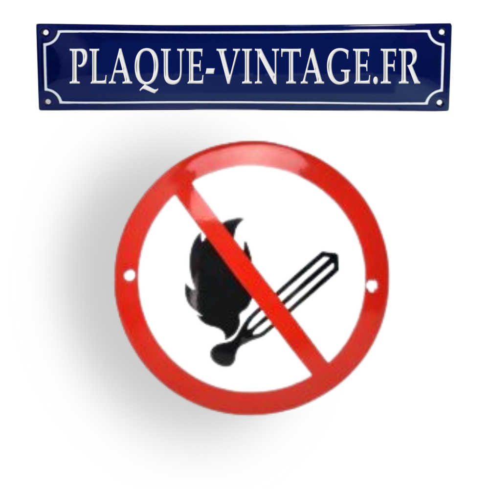 Sensibilisez avec notre panneau émaillé flammes interdites