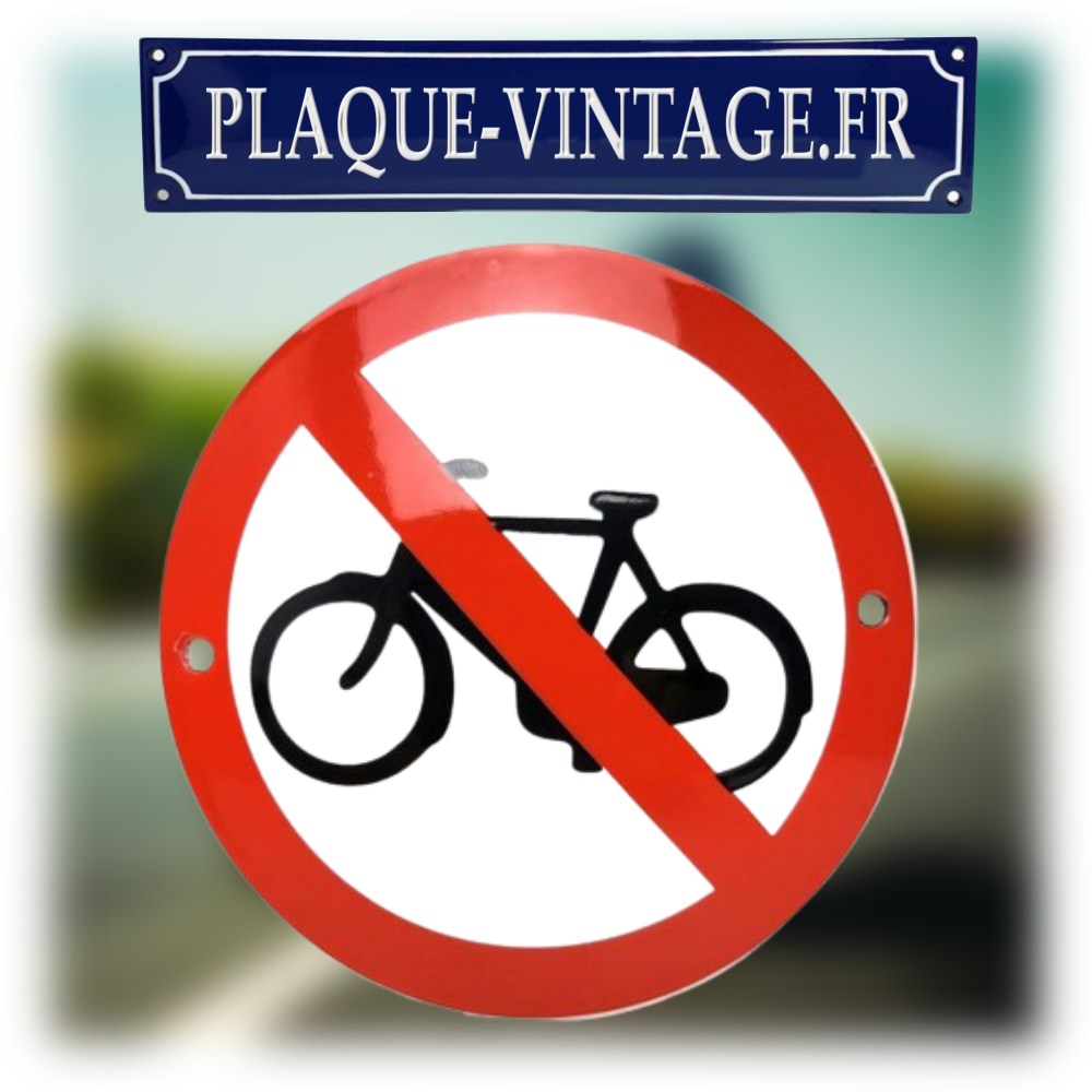 Panneau émaillé vélos interdits pour la sécurité des cyclistes