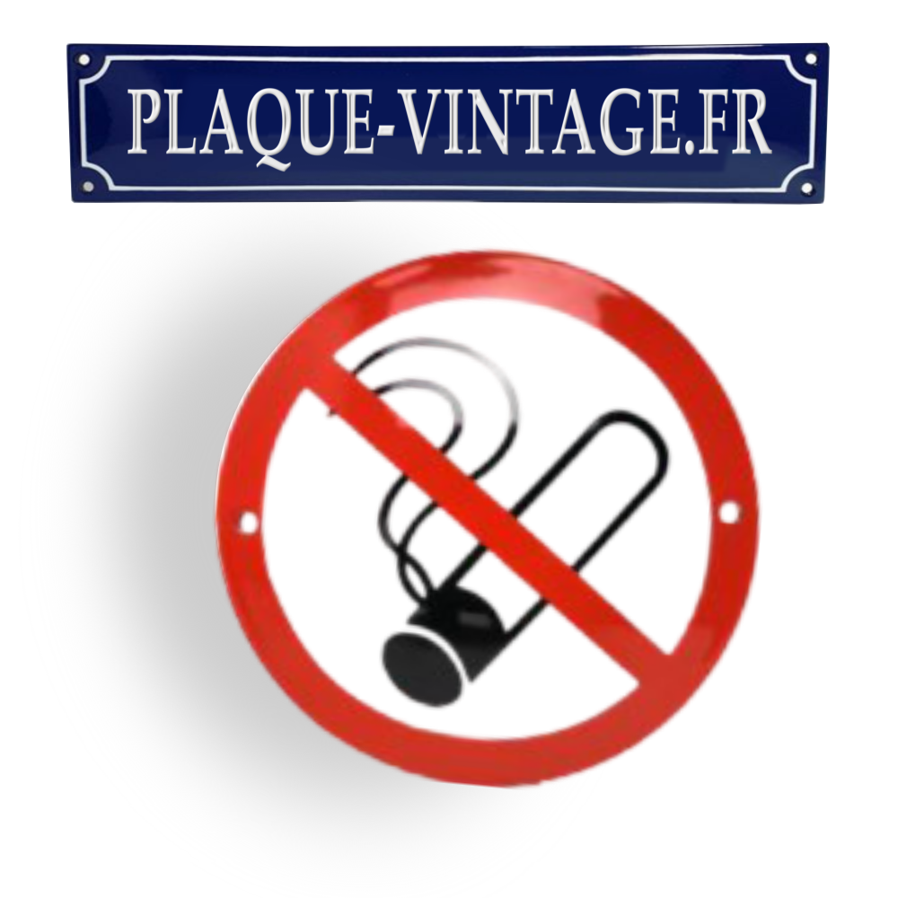 Panneau émaillé "Interdit de fumer" - Faites respecter les règles