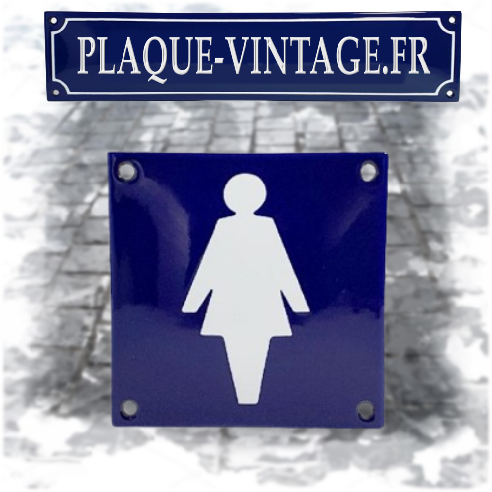 Plaque émaillée de porte pictogramme femme