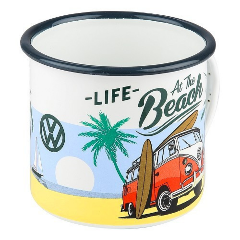 Mug émaillé VW Combi life at the beach - Voyagez avec style