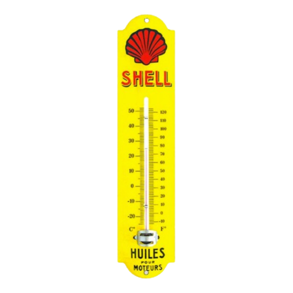 Thermomètre émaillé Shell Made In France Et Officiel