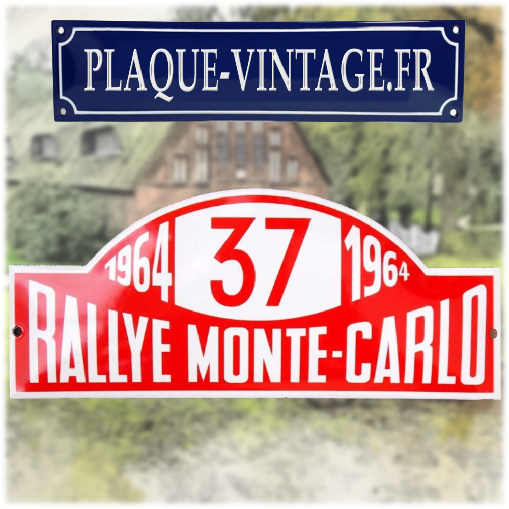 Plaque émaillée rallye Monte Carlo - Décoration de prestige