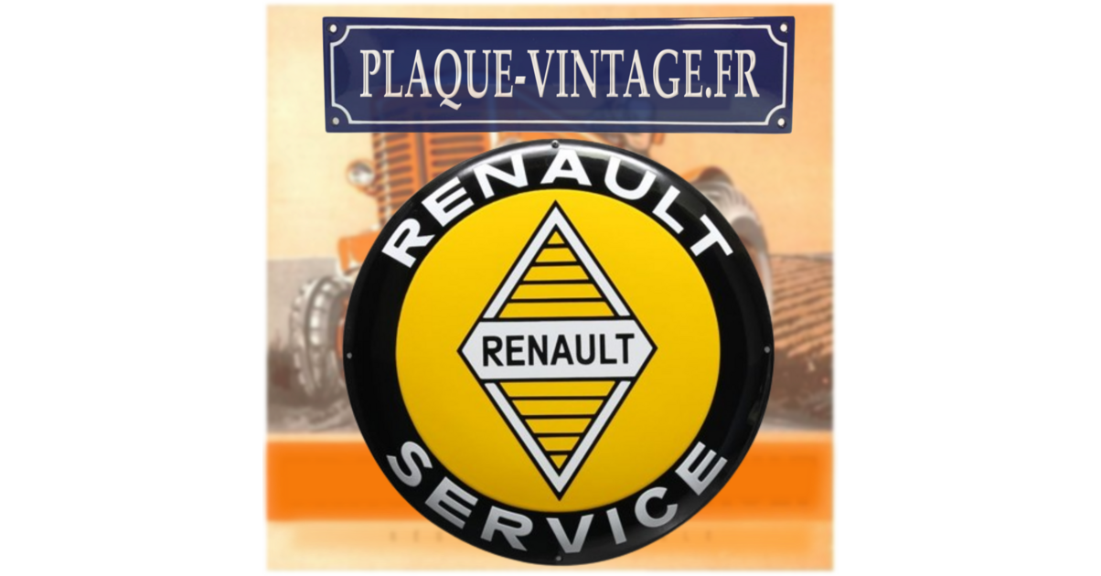 Plaque émaillée Renault service - Idée déco ou collection