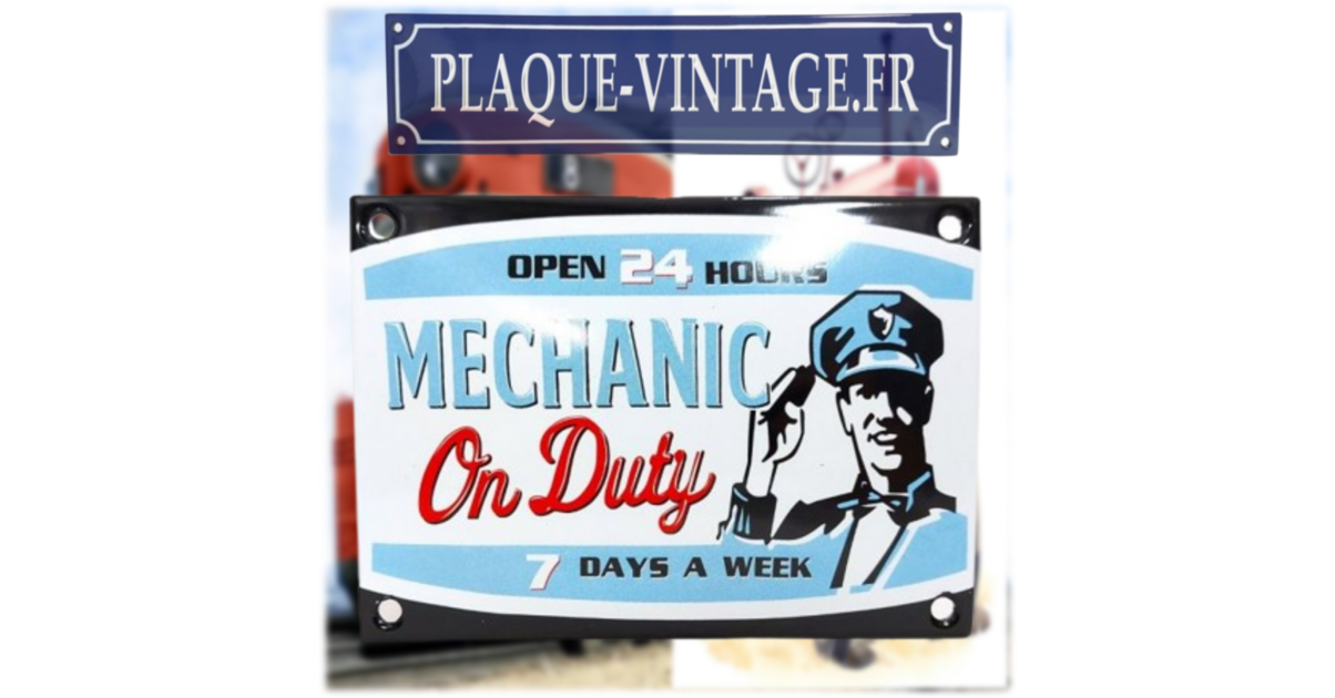 Plaque émaillée Vintage Garage - La plaque pour tous les garages