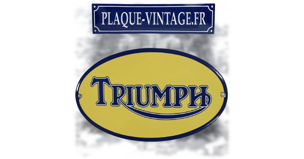 Plaque émaillée Triumph - Déco rétro pour votre bureau, atelier ou garage