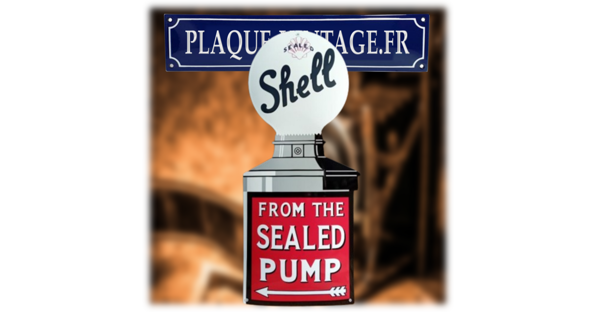 Plaque émaillée Shell pump - Décoration élégante et originale