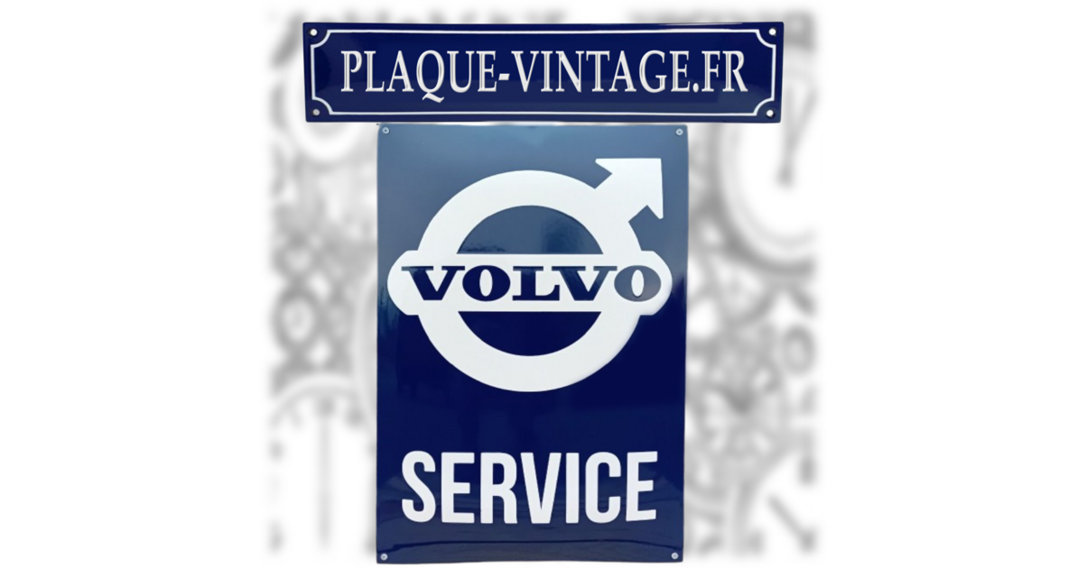 Plaque émaillée Volvo Service de 60cm - Ambiance vintage assurée