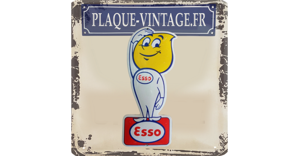 Plaque émaillée Esso Goutte - Culte chez les collectionneurs