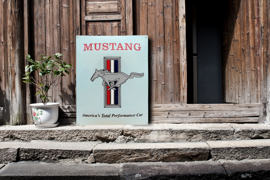 Plaque émaillée Ford Mustang - Déco pour passionnés de muscle-cars