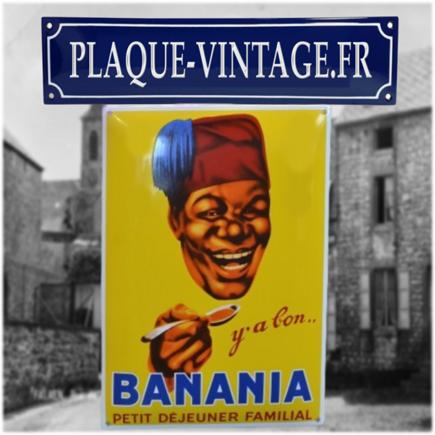 Décorez avec style grâce à la plaque émaillée rétro Banania