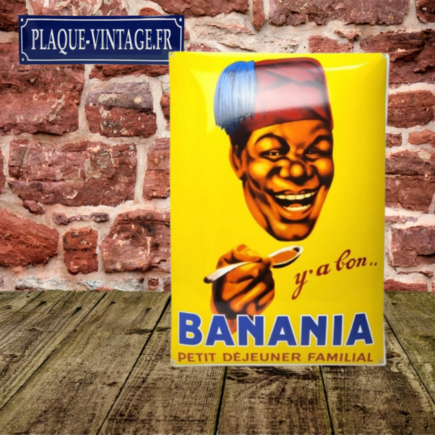 Décorez avec style grâce à la plaque émaillée rétro Banania